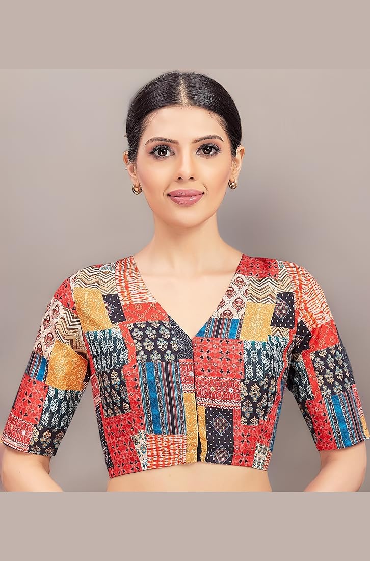 Top 7+ Patch Work Blouse Designs for Saree in 2025 | fashionsofworld.com